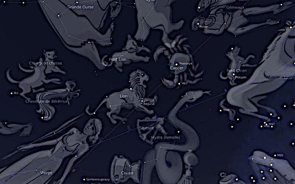 May sky for children, constellation Leo | Astronoo